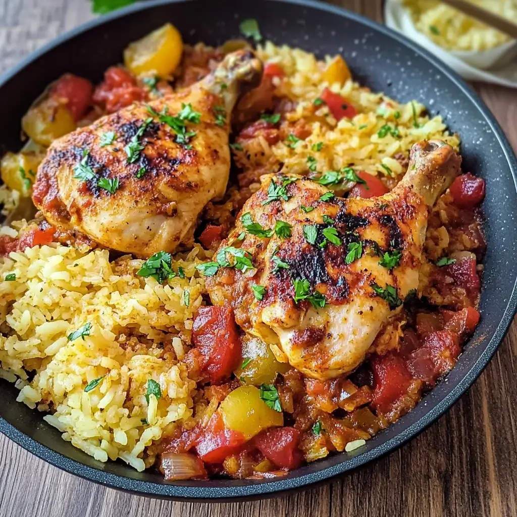 Spicy Basque Chicken with Saffron Rice recipe - Her Easy Recipes