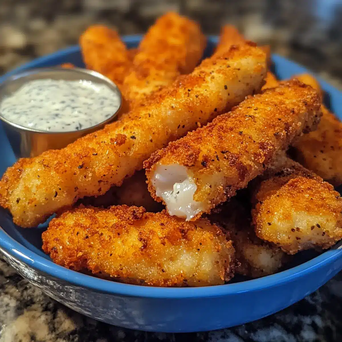 Easy Tasty Crispy Homemade Fish Sticks with Tartar Sauce recipe